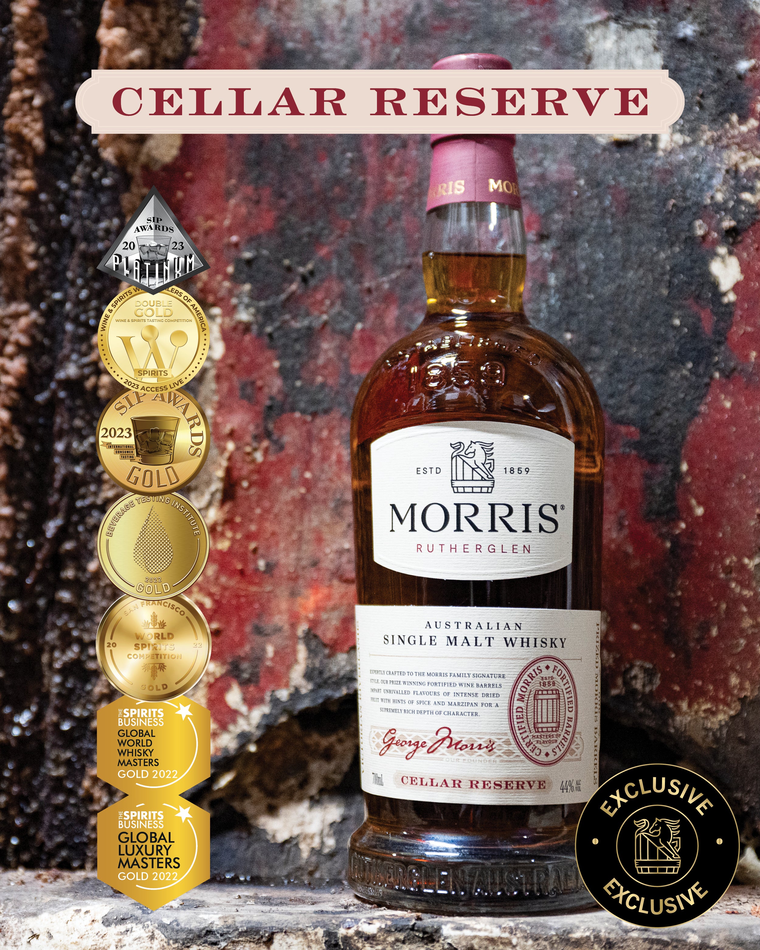 Morris Whisky Exclusive Cellar Reserve Signature 44% 700mL – Morris of ...